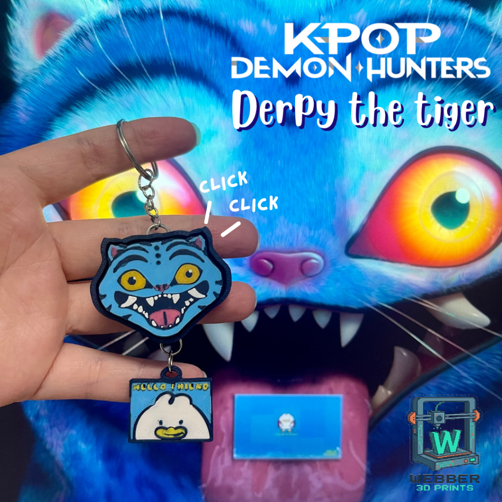 CLICKER -Webber 3D Print: Kpop Demon Hunter Huntrix Derpy the Tiger ...