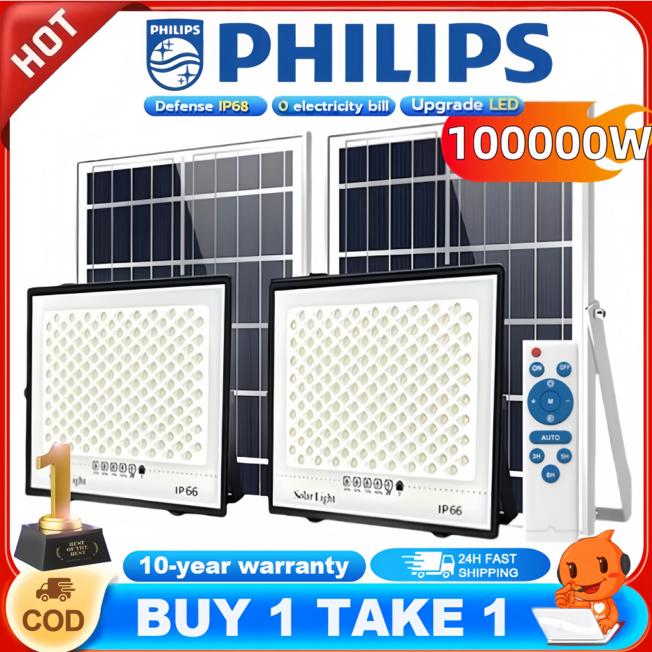 10000W Solar Light BUY 1 TAKE 1 LED Bright Outdoor Sensor Solar Flood ...