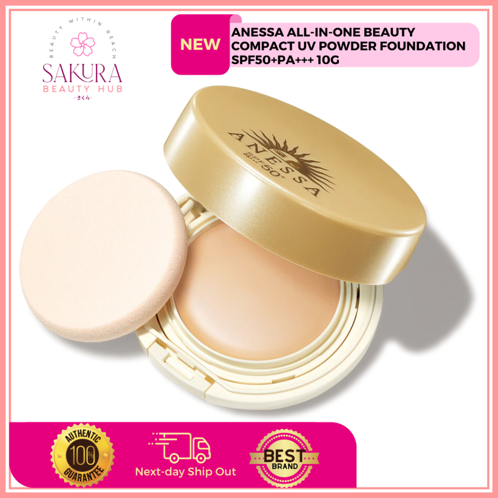 Anessa All-in-One Beauty Compact UV Powder Foundation SPF50+PA+++ 10g ...