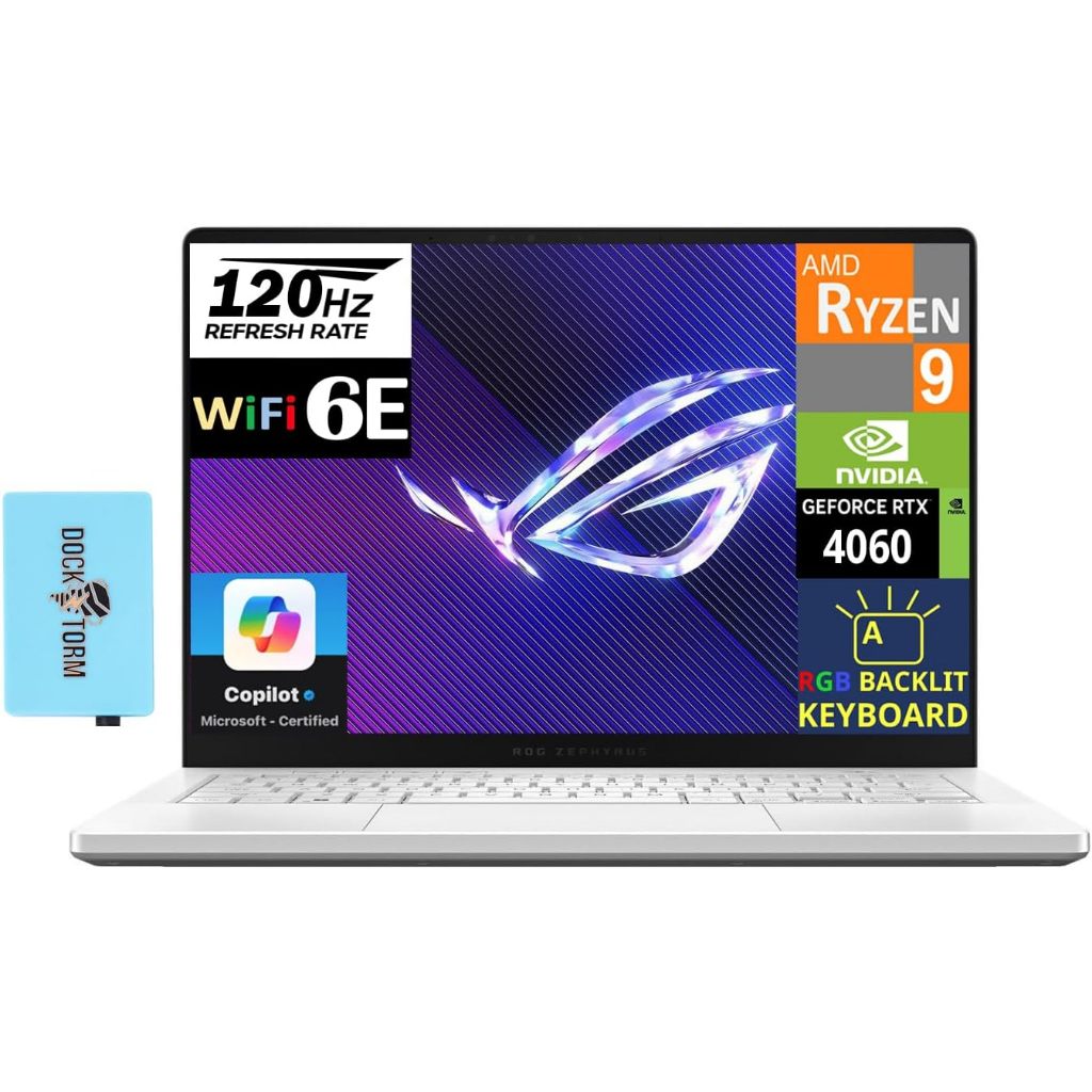 Sharp ASUS ROG Zephyrus G14 14.0" OLED 120Hz QHD White Gaming Laptop ...