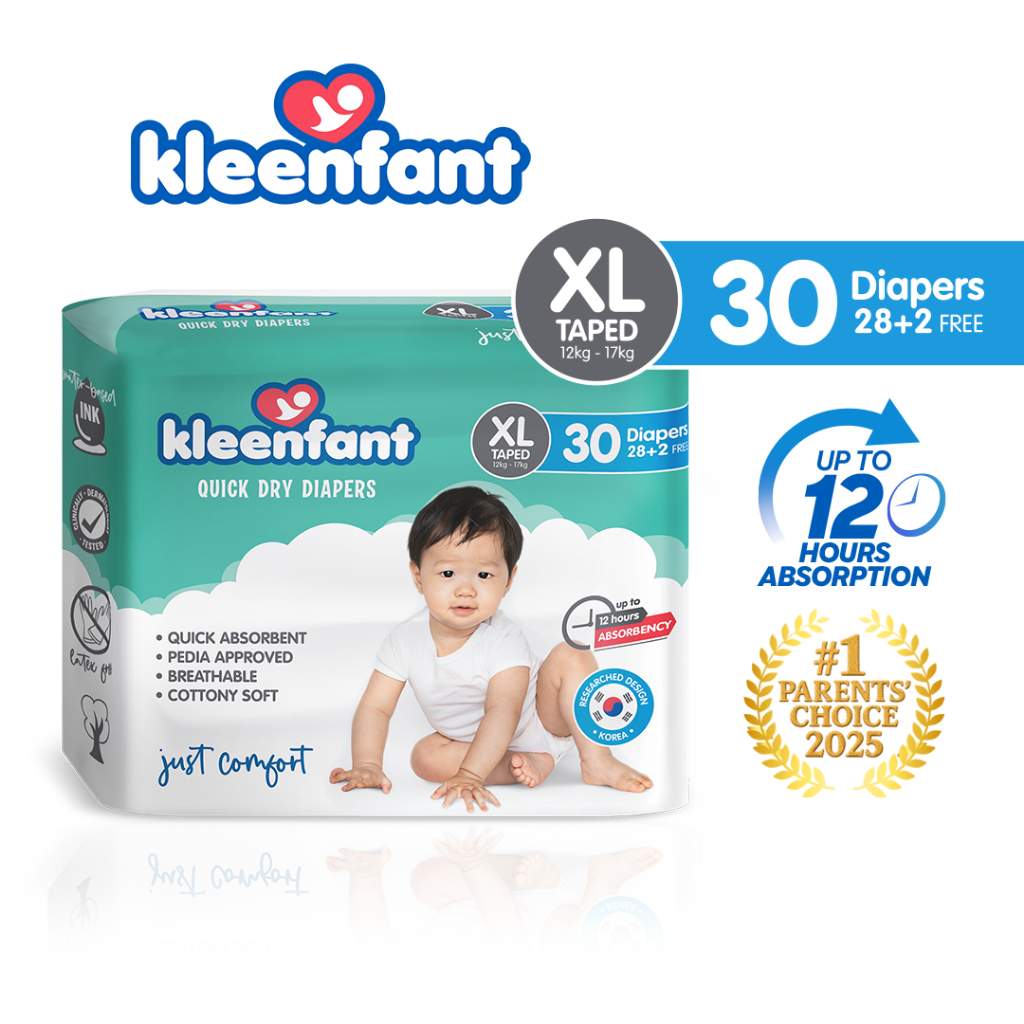 Kleenfant Baby Taped Diaper XL (30 Pads) Disposable Diaper Baby ...