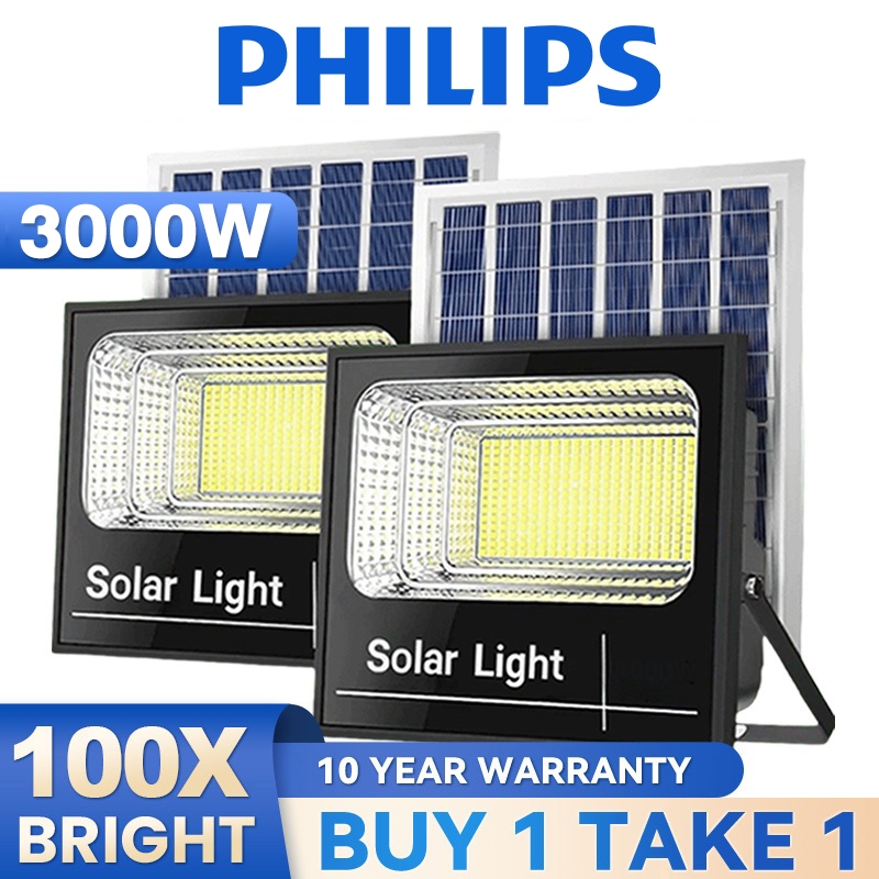 BUY 1 TAKE 1 3000W Solar Light Outdoor LED Waterproof Flood Street Lamp ...
