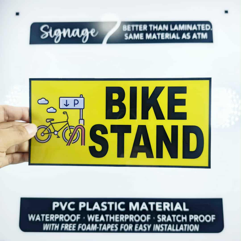SIGNAGE - BIKE STAND - PVC PLASTIC MATERIAL SIGNAGE | Shopee Philippines