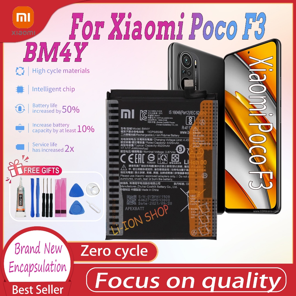 APEXBATT Battery BM4Y For Xiaomi Poco F3 4520mAh | Shopee Philippines