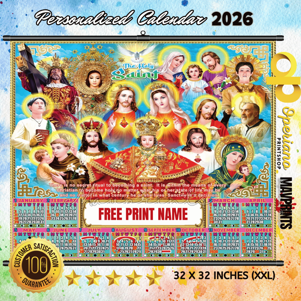 PERSONALIZED CALENDAR 2026 (XXL) - Catalog 1;With Free Name Print (Send ...
