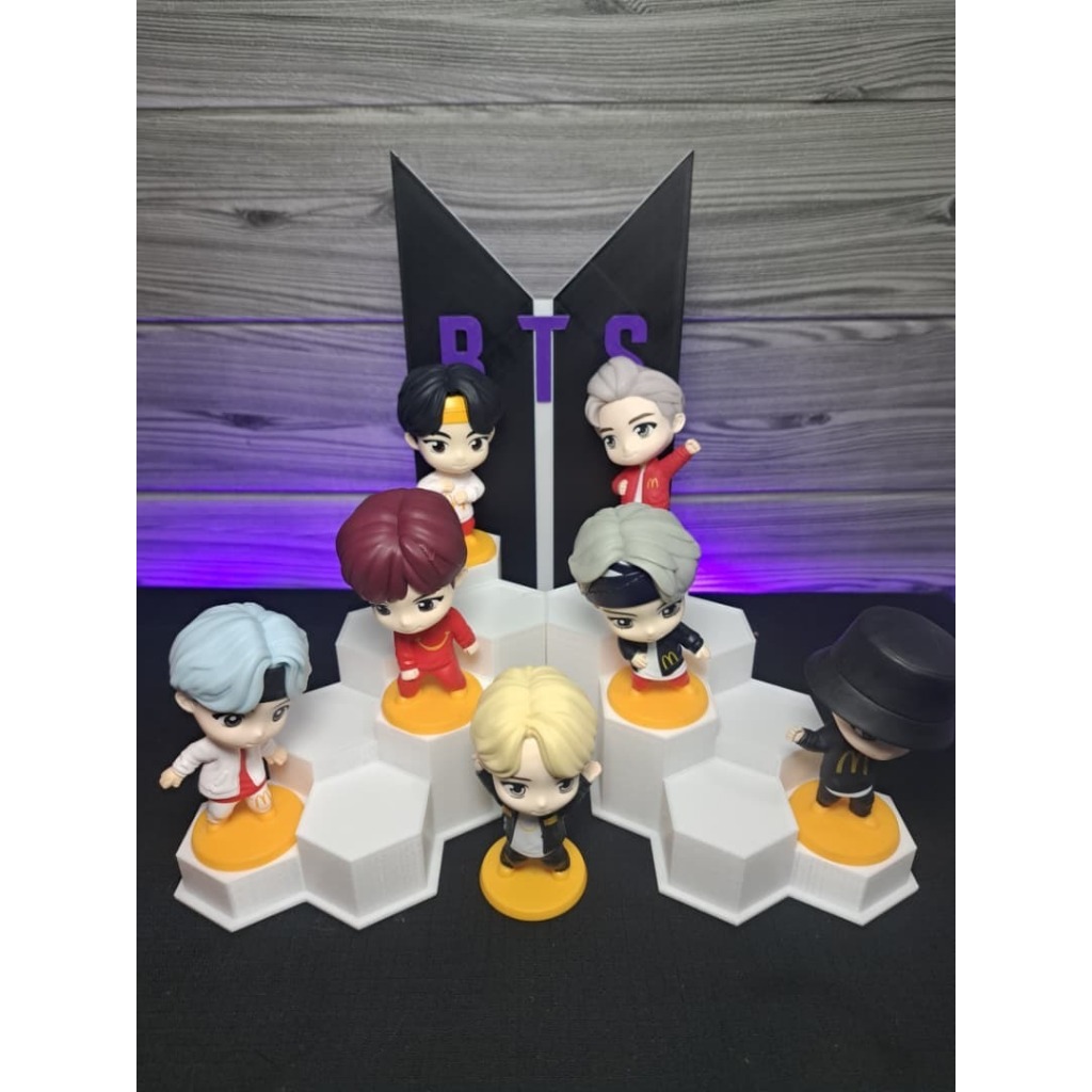 TinyTAN BTS Figure Display Stand – 3D Printed Collectible Toy Holder, K-Pop Army Merch Organizer ...
