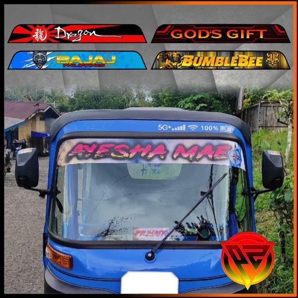 Bajaj RE / Maxima (Ong-bak)Up windshield Sticker(INSIDE INTALL) Decals ...