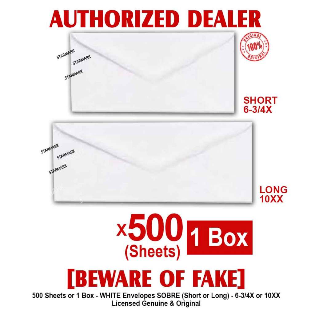 WHITE Envelope Envelopes Mail Envelopes SOBRE Short and Long RCS ...