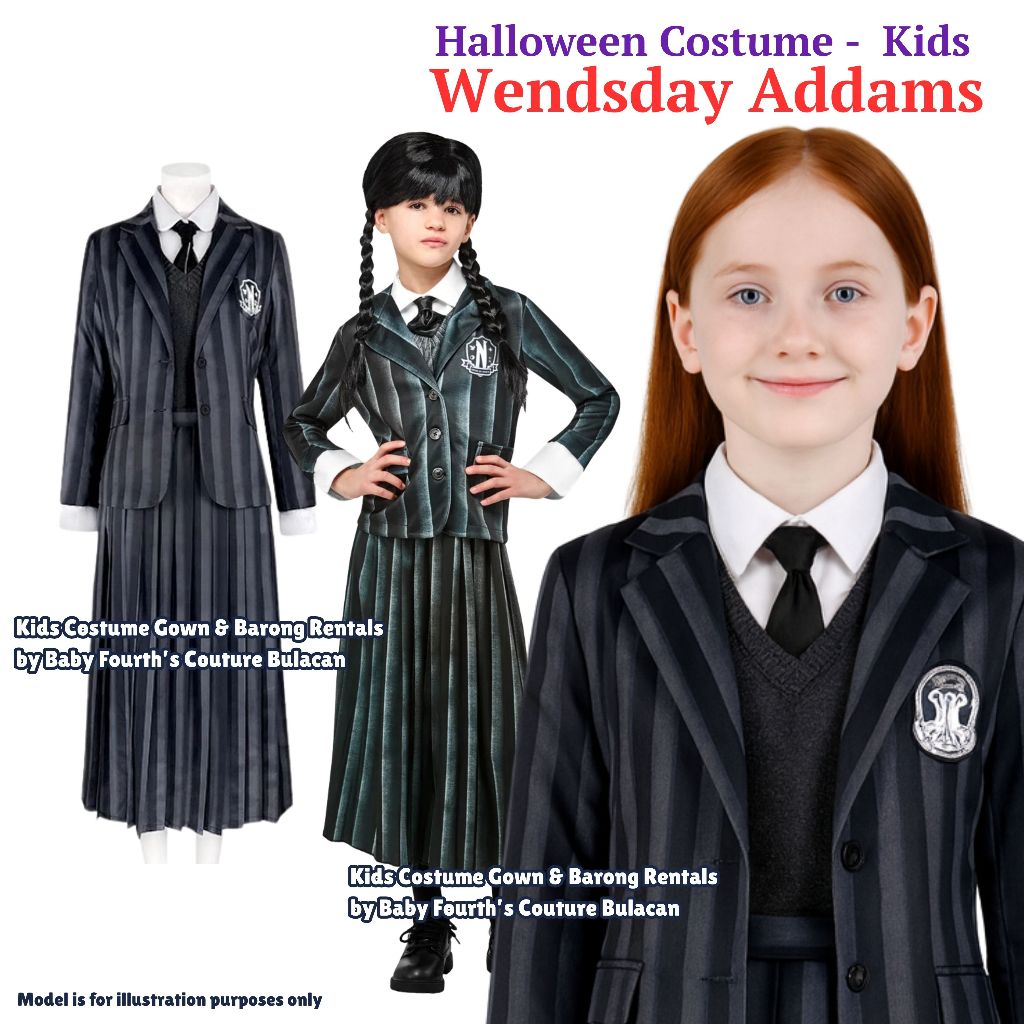 Kids Wednesday Addams College Dress Costume – Book & Movie Character ...