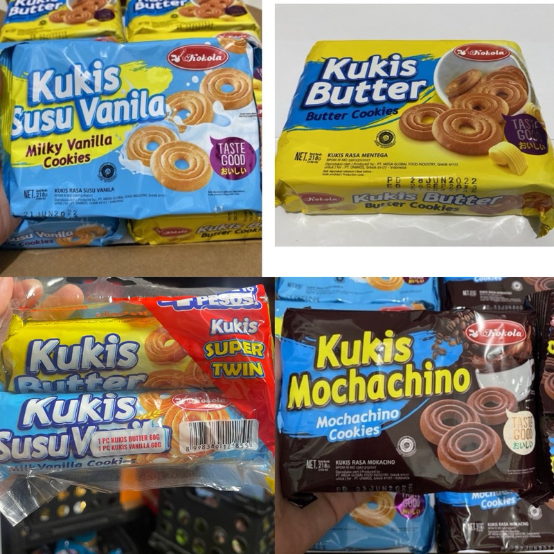 Kokola Kukis (Vanila/ Butter/ Mochanino) | Twin Pack Kukis - 218g ...
