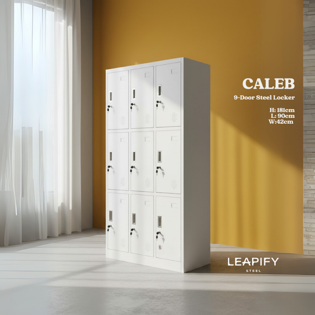 CALEB | Industrial 9-door Steel Locker in Matte White by Leapify Steel ...