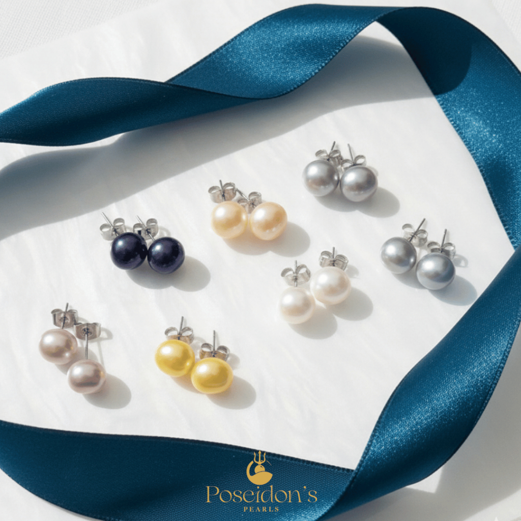 PPJ| MEDIUM HIGHQUALITY Freshwater Pearl Stud (BIG PAKAW) Earrings ...