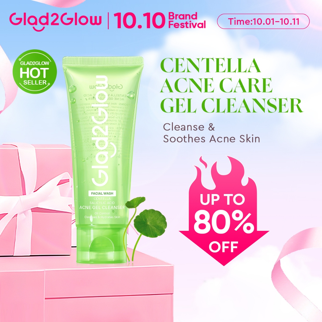 [G2G]Glad2Glow Acne Treament Cleanser Centella Salicylic Erythritol ...