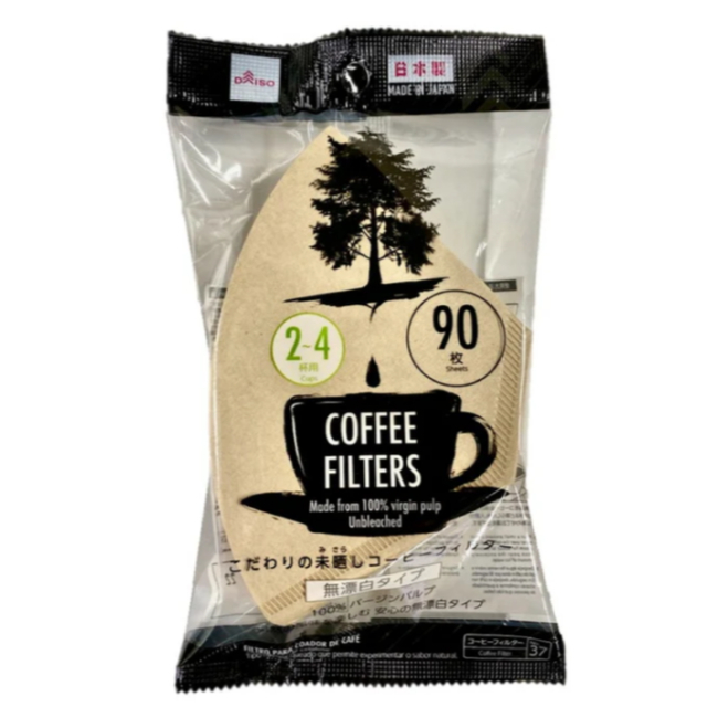 Made in Japan Daiso Coffee filter for 1-2 2-4 4-7 cups, unbleached type ...