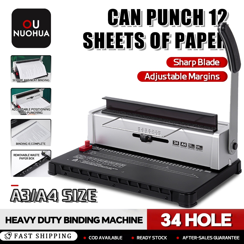 Comb Binding Machine A3/A4 Size 34 Hole Office Ring Binding Machine ...