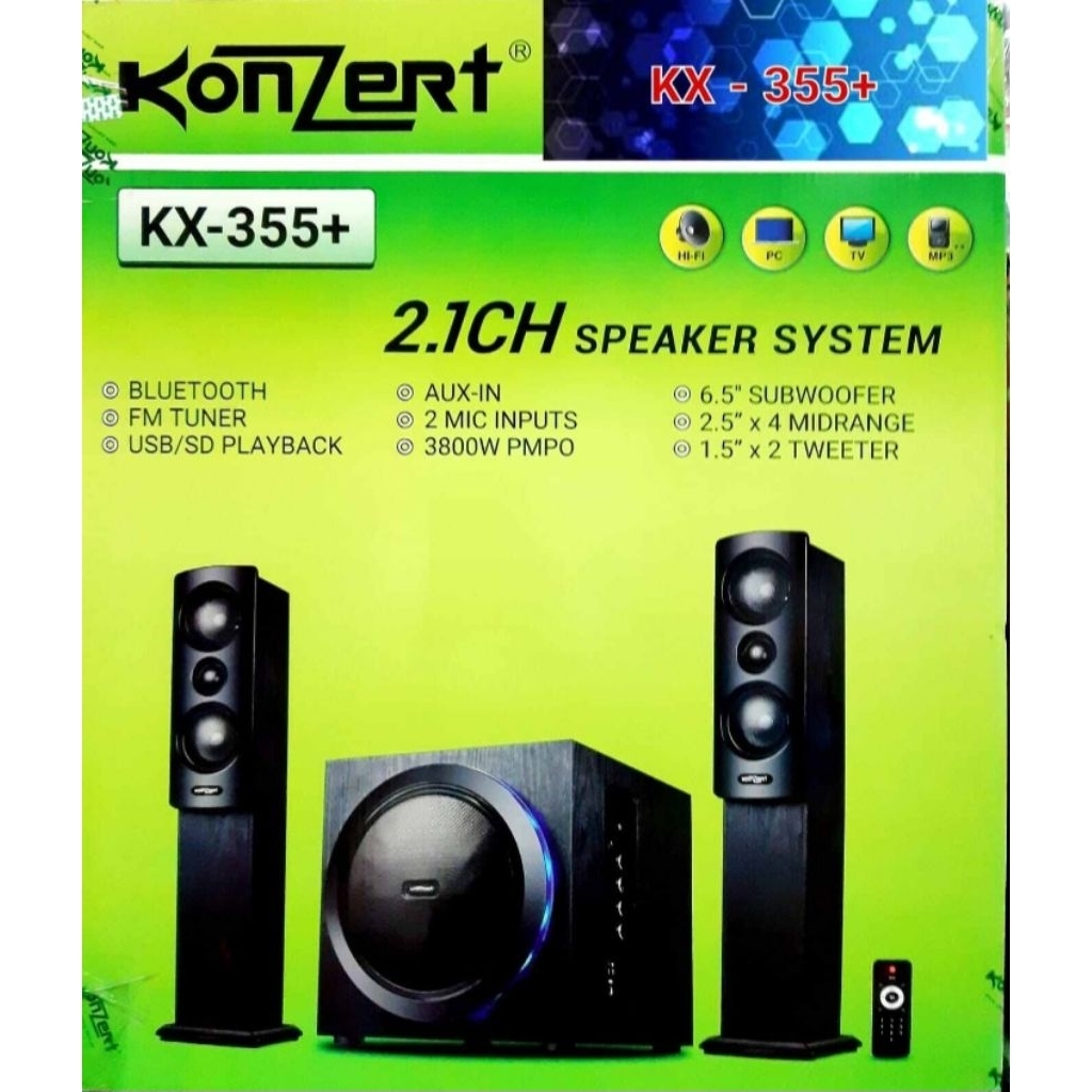 Konzert Multimedia Speaker System 2.1 KX-355+ | Shopee Philippines
