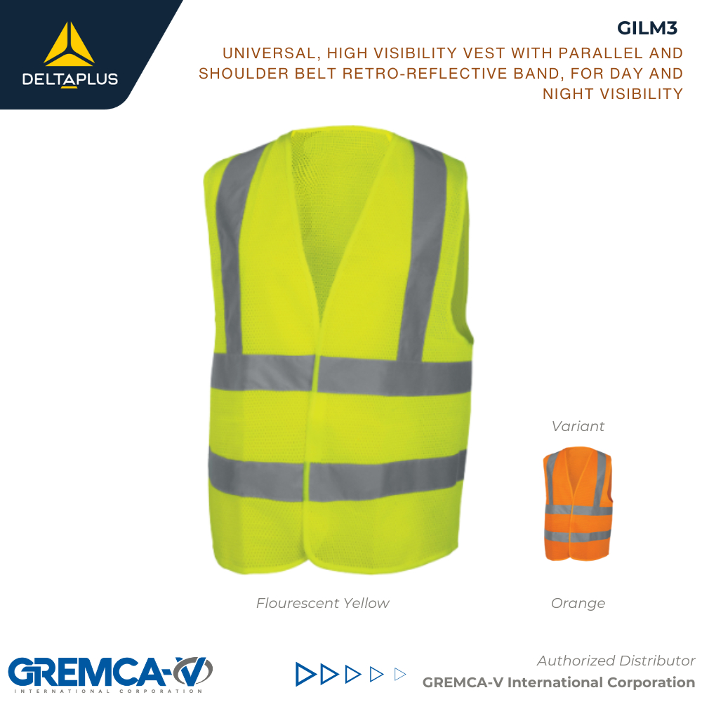 Delta Plus GILM3 High Visibility Vest, ANSI/ISEA 107:2020 Class 2 ...