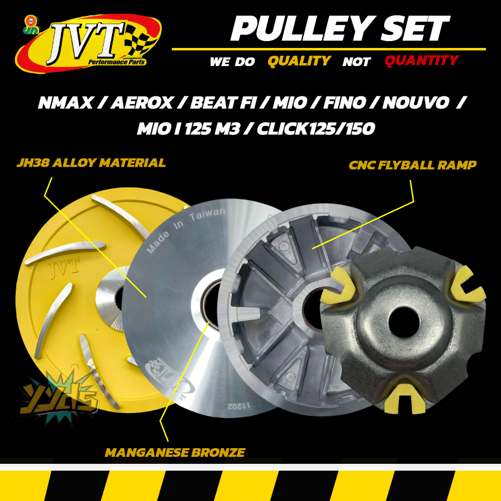 JVT PULLEY SET 13.5 DEGREE FOR MOTORCYCLE BEAT FI/MIO/FINO/NOUVO/NMAX ...