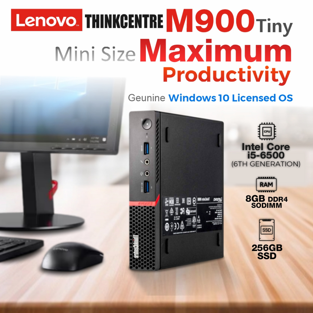 Lenovo ThinkCentre M900 TINY with Genuine Win10 - i6-6500 Processor ...
