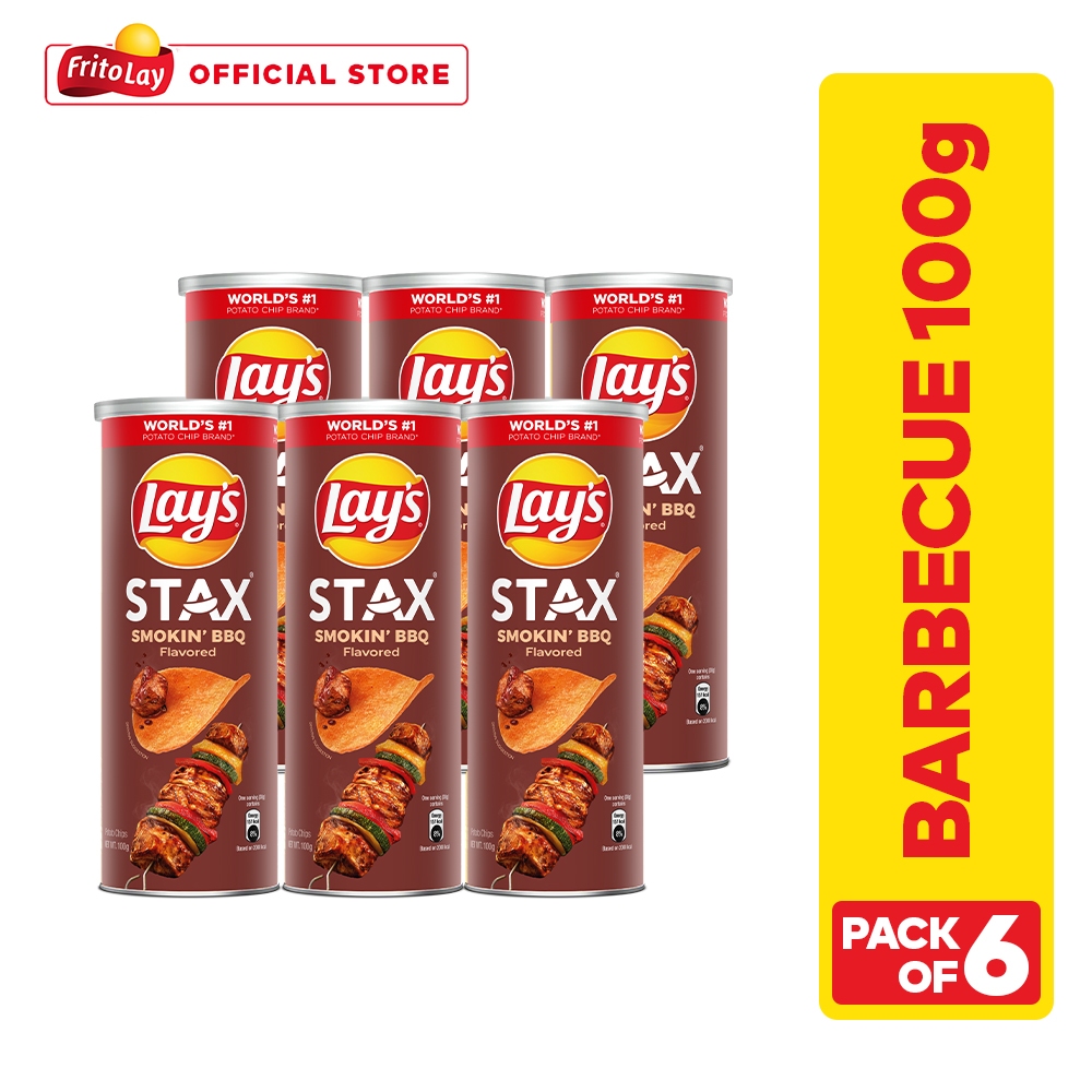 Lay's Stax Barbecue Potato Chips 100g - Pack of 6 | Shopee Philippines