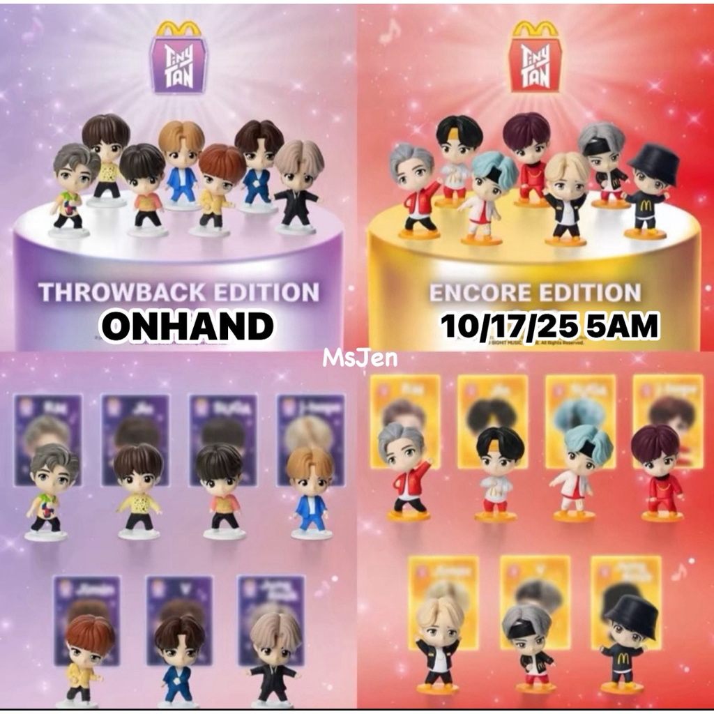 BTS THROWBACK ENCORE EDITION COMPLETE SET Happy Meals 2025 RM Jin Suga ...