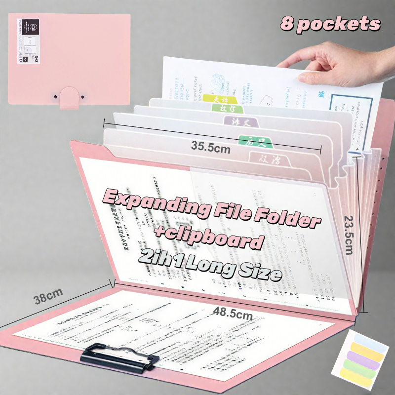 Expanding File Folder Organizer Clipboard with Cover Paper Organizer ...