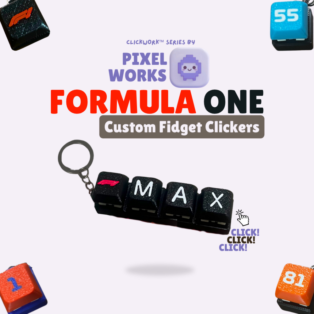 Formula 1 One F1 2025 Inspired Fidget Clicker Keychain Customized ...