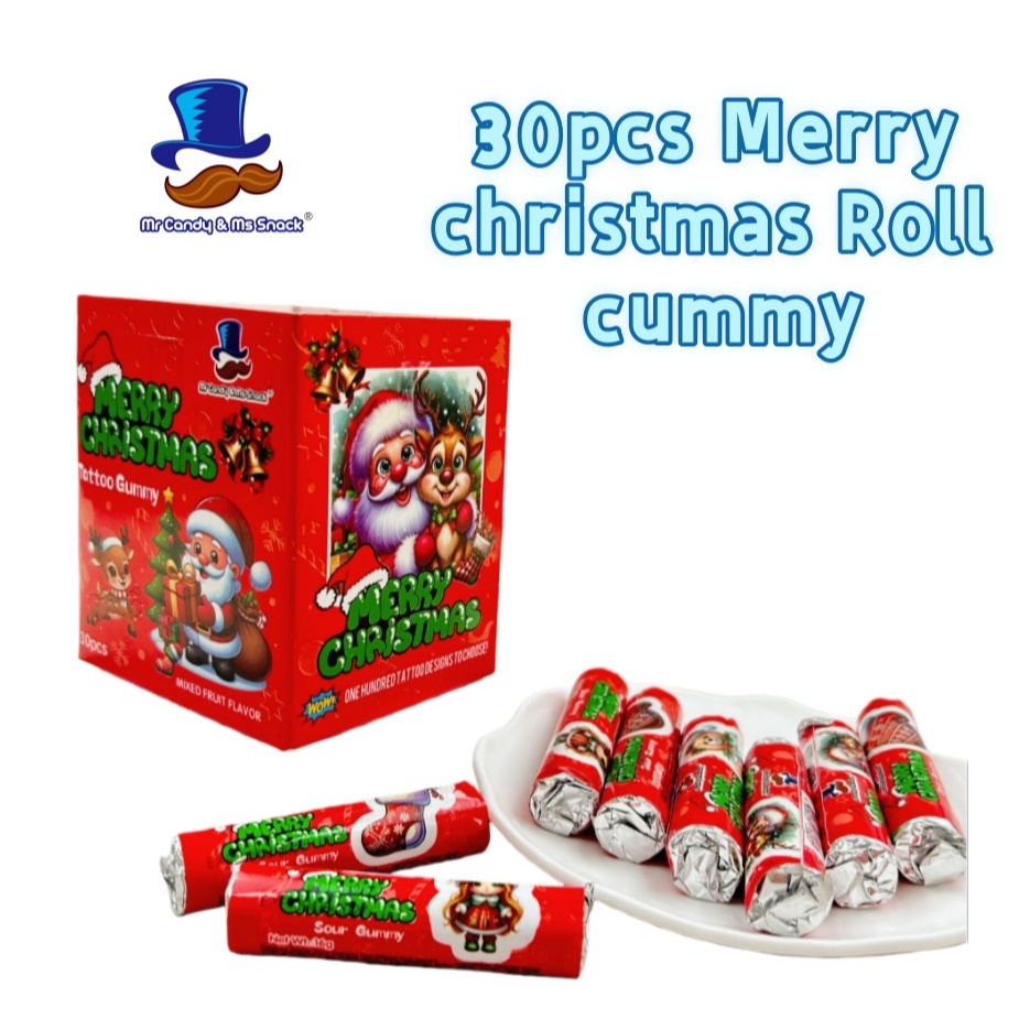 【Mr candy】30pcs Merry christmas Roll cummy candies for lootbags ...
