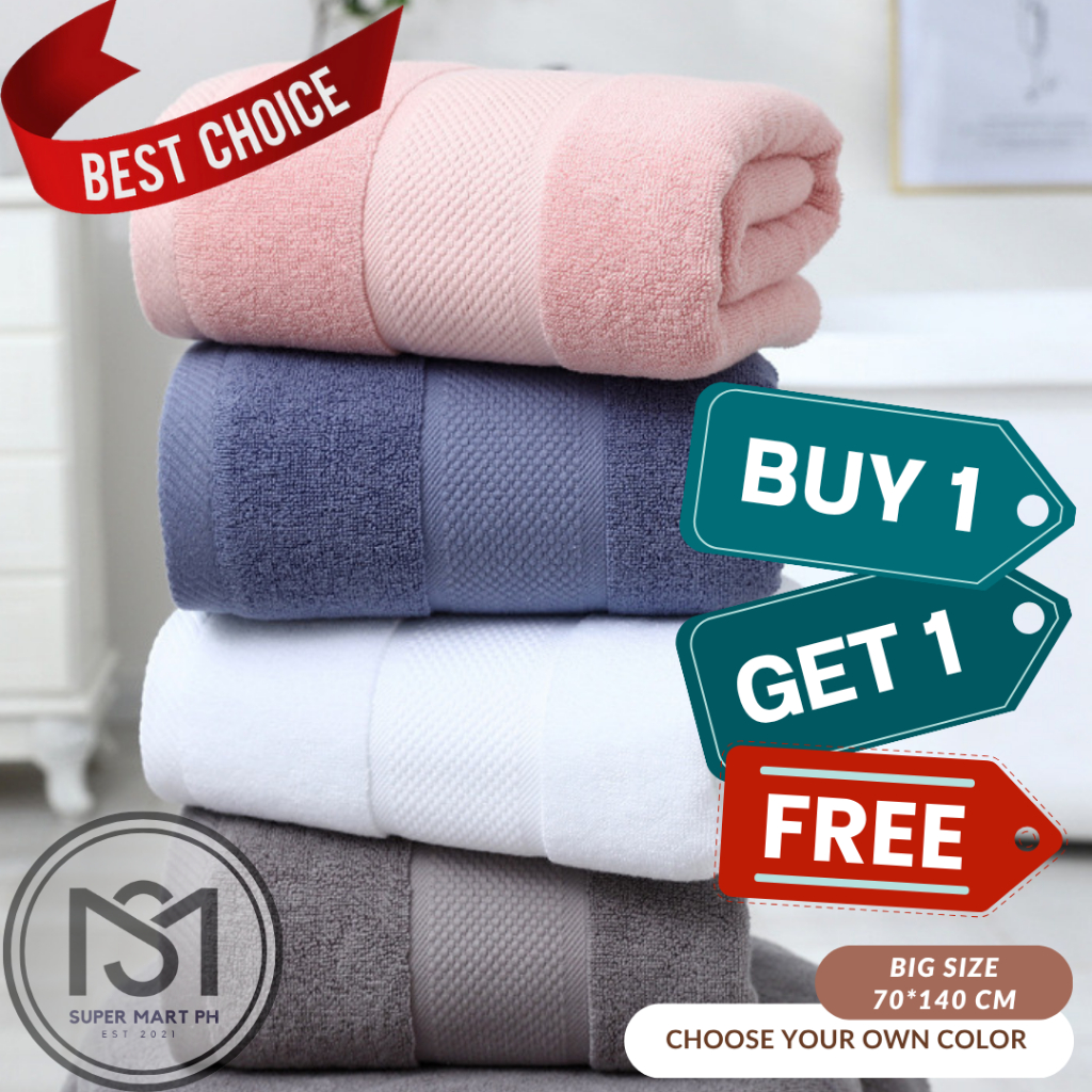 SM Buy 1 Take 1 Mall Quality Cannon Cotton Soft & Absorbent Bath Towel ...