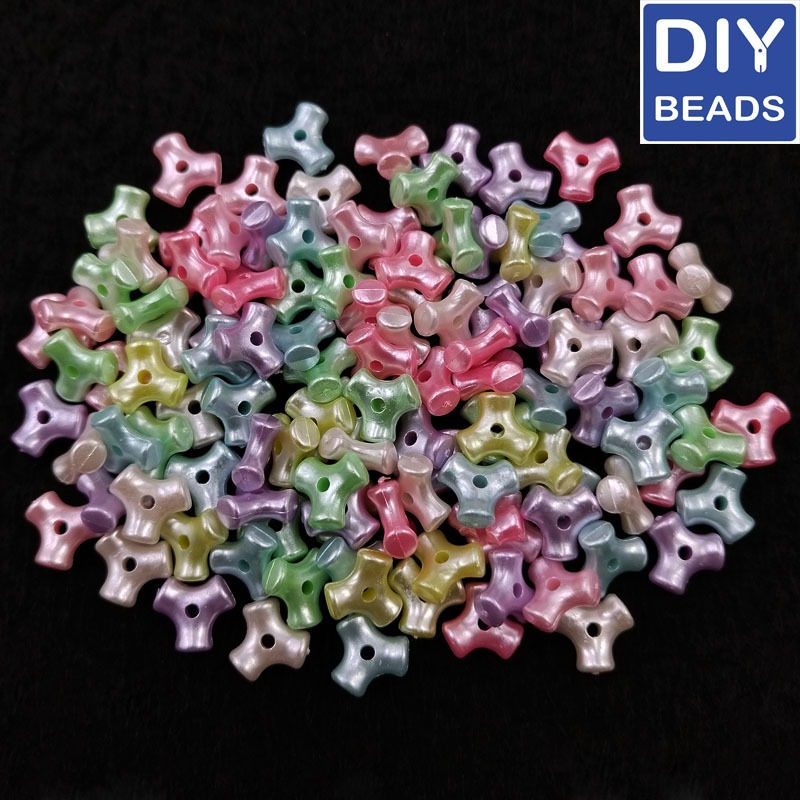 Diy Beads Plastic Pearl Tri Beads Mix 11mm (250grams) | Shopee Philippines