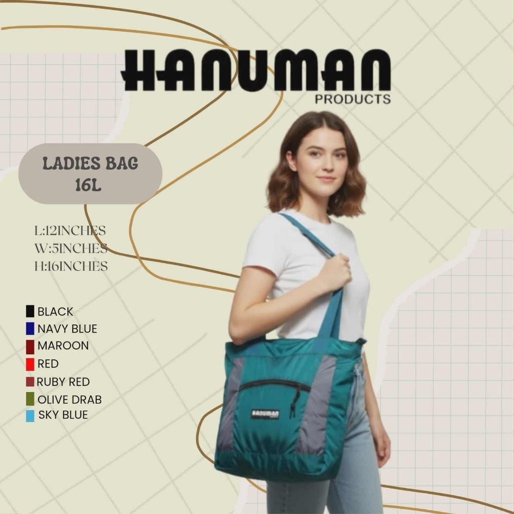 HANUMAN LADIES BAG SHOULDER BAG TOTE BAG WATER REPELLENT | Shopee ...