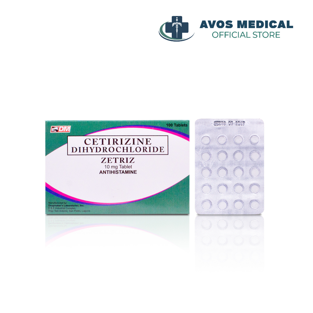 ZETRIZ Cetirizine Dihydrochloride 10mg Anti-Histamine for Allergy ...
