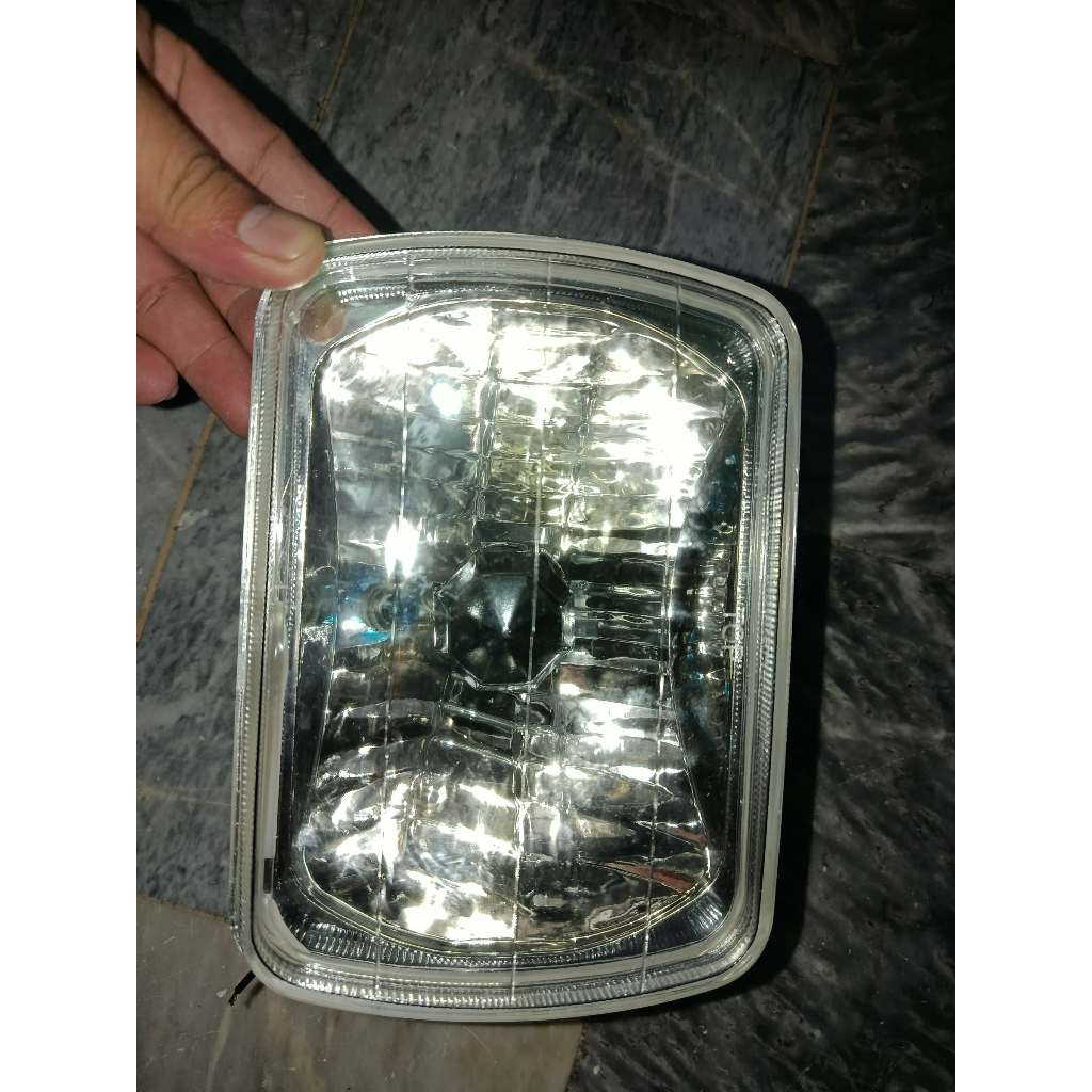 HEADLIGHT GLASS H4 HALOGEN Rectangle Universal for L300 and JEEPNEY 12V ...