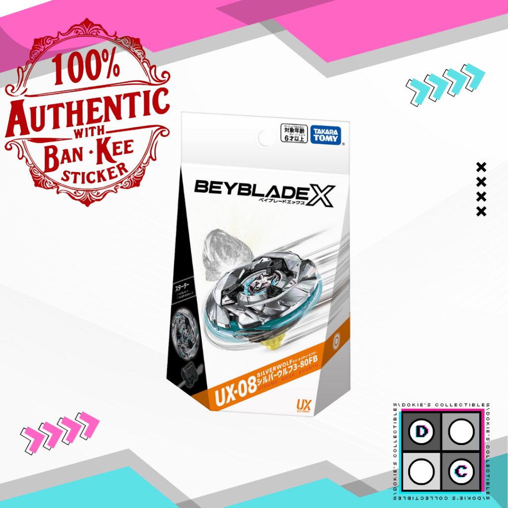 Beyblade X UX-08 Silver Wolf Starter | Original Takara Tomy w/ Ban Kee ...