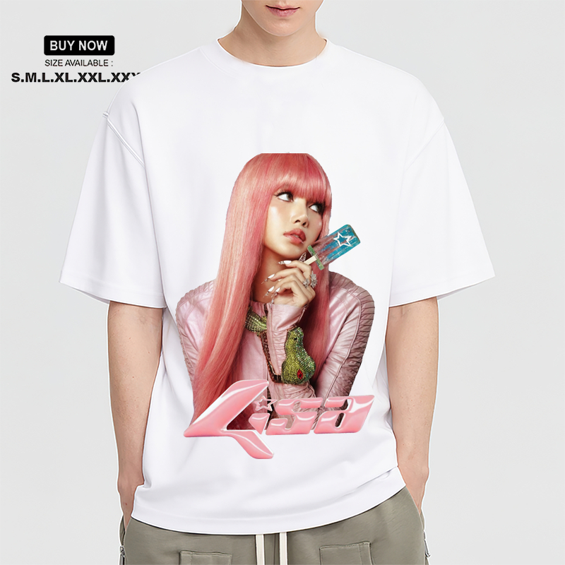 BLACKPINK LALISA Solo album LISA KPOP Print Tshirt Crew Neck Cotton COD ...