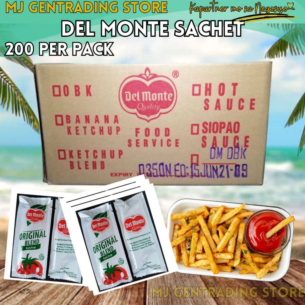 Del Monte Original Blend Ketchup Sachet 200pcs – Rich Tomato Flavor for ...