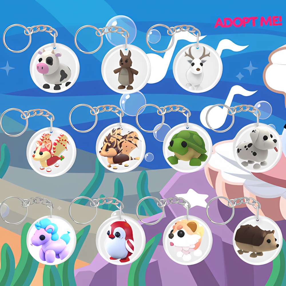 Adopt Me Pets FR Part 1 Characters Decorative Printed in Keychain ...