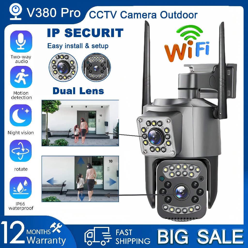 BUY 1 TAKE 1 V380 Pro CCTV Camera Outdoor WIFI Wireless Dual Len 4K ...