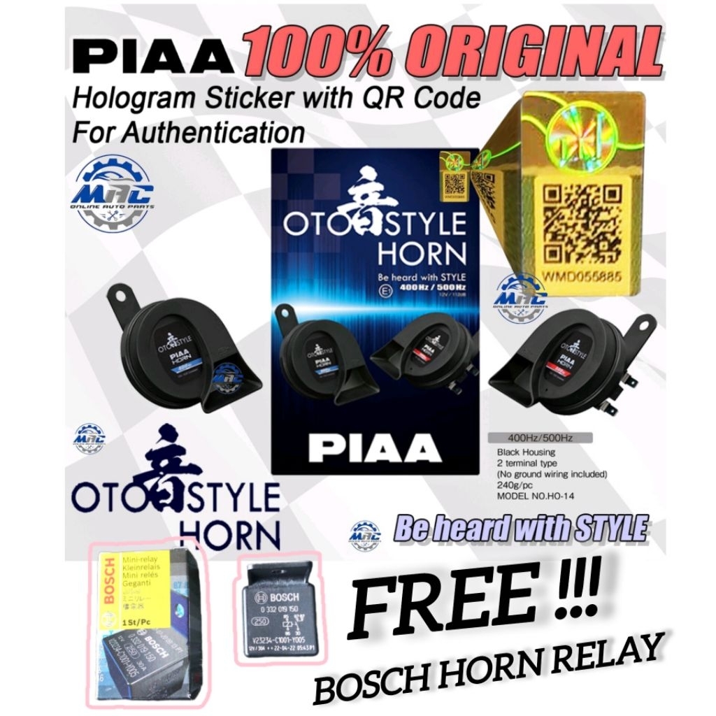 original PIAA OTO HORN with QR code FREE Bosch Horn Relay | Shopee ...