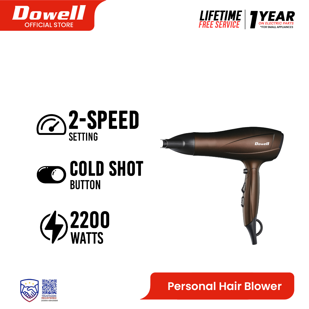 Dowell 2-speed Professional Foldable Hair Dryer | PHB-23P | Shopee ...