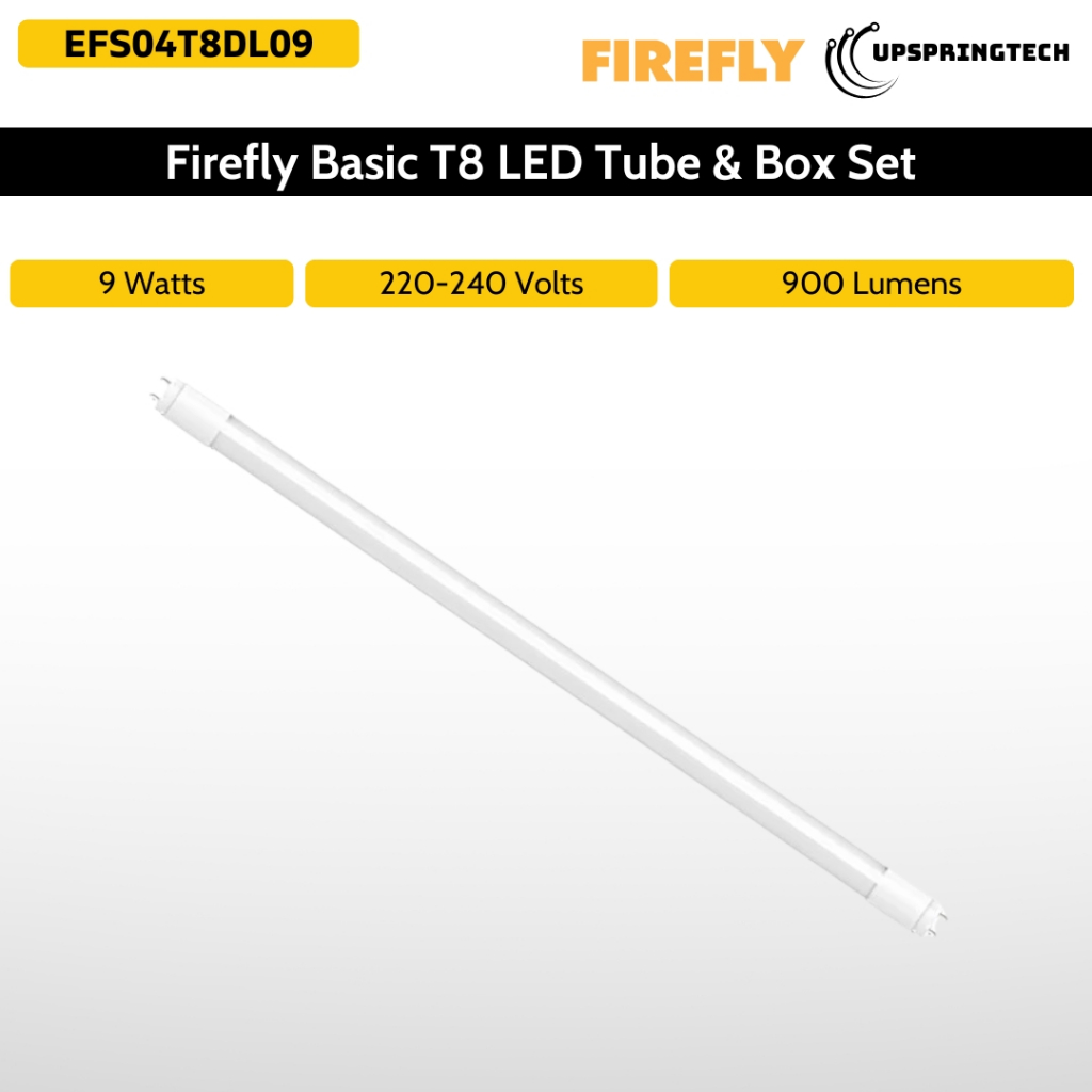 Firefly T8 LED Tube 9W Daylight Double-Ended 220-240V EFS04T8DL09 ...