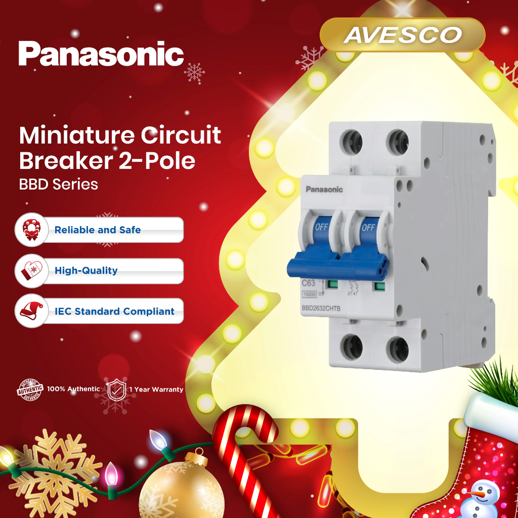 Panasonic Miniature Circuit Breaker | BBD Series | 2-Pole, 6kAIC ...