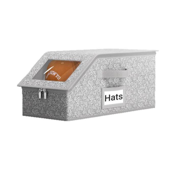1pcs Baseball Cap Organizer Box,Foldable Baseball Cap Storage Box,Large ...