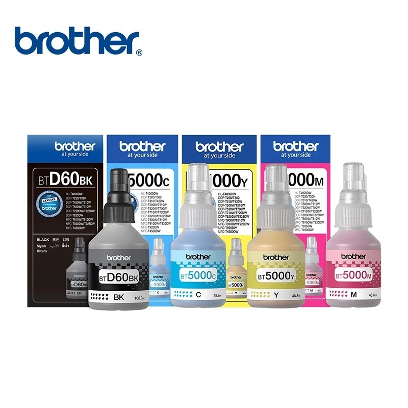 GENUINE BROTHER BT-D60/BT-5000 (BLACK, CYAN, MAGENTA, YELLOW) INK ...