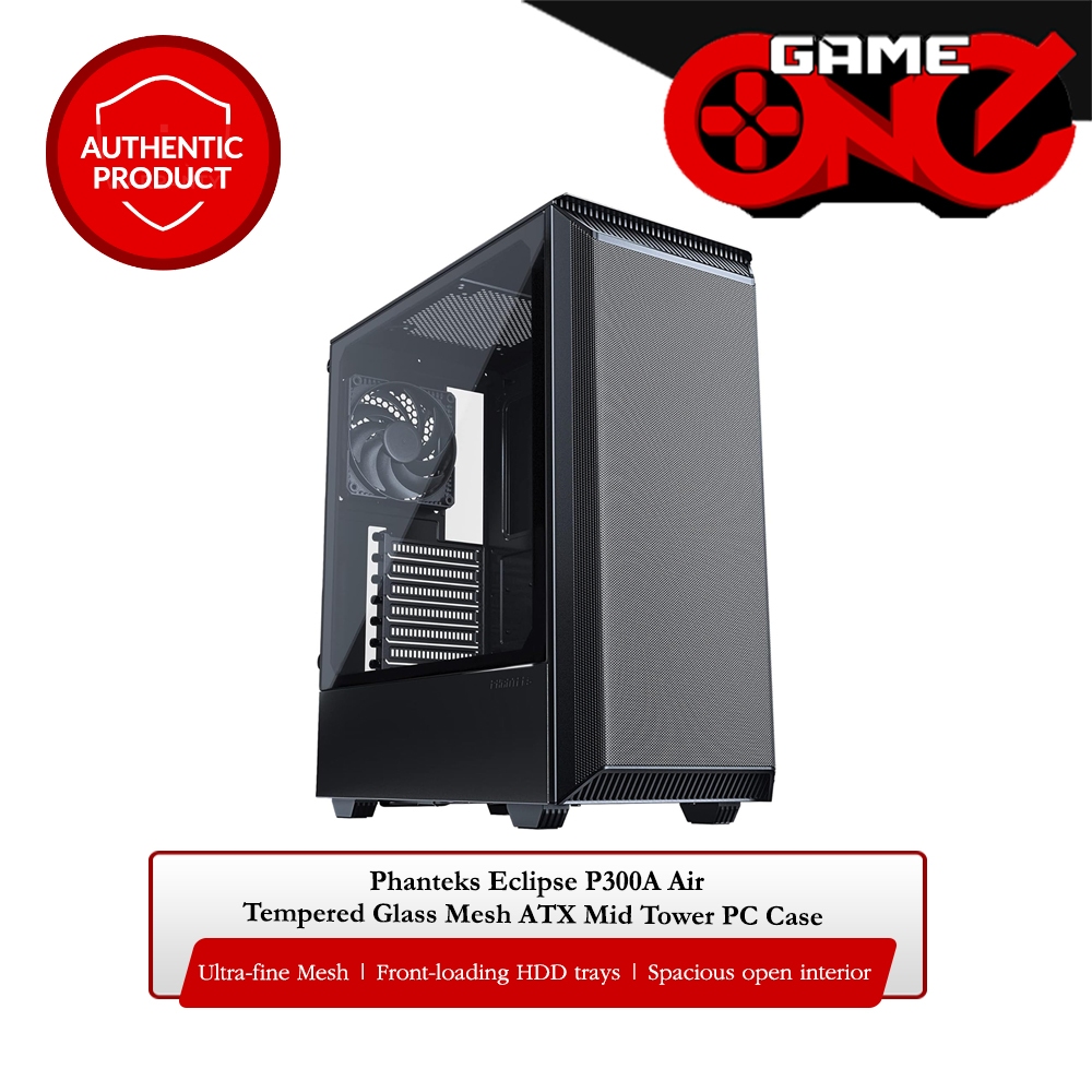 Phanteks Eclipse P300A Air Tempered Glass Mesh ATX Mid Tower PC Case ...