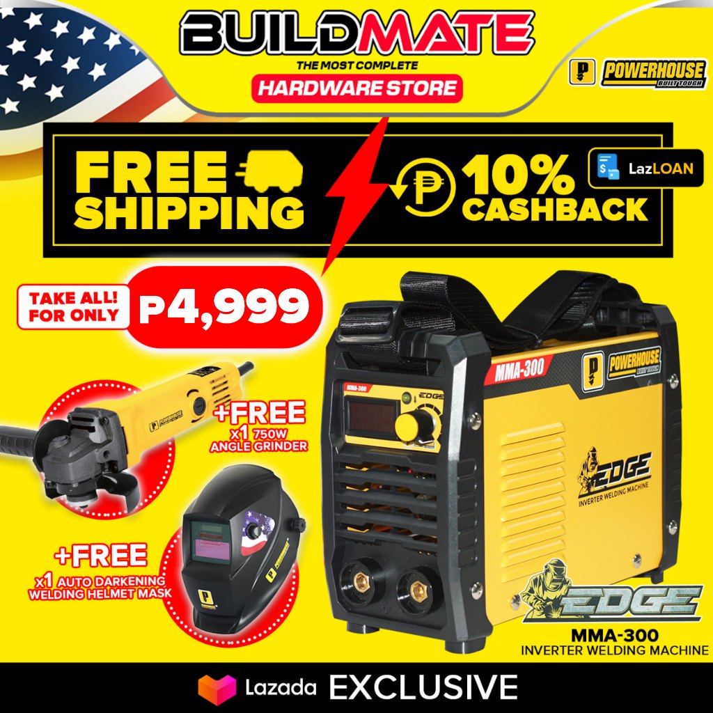 Buildmate x POWERHOUSE 300A Inverter Type Welding Machine EDGE Welder ...