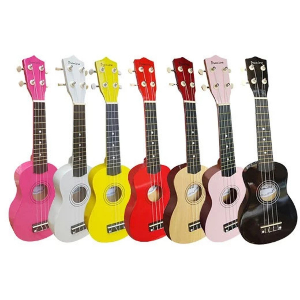 Premiere 21” Soprano Ukulele – Colorful Wooden Ukulele for Beginners ...