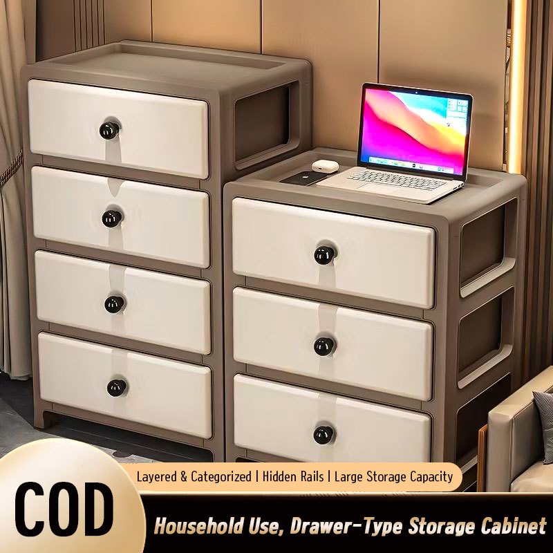 Drawer Cabinet Organizer Portable Bedside Table with Wheels Multi ...