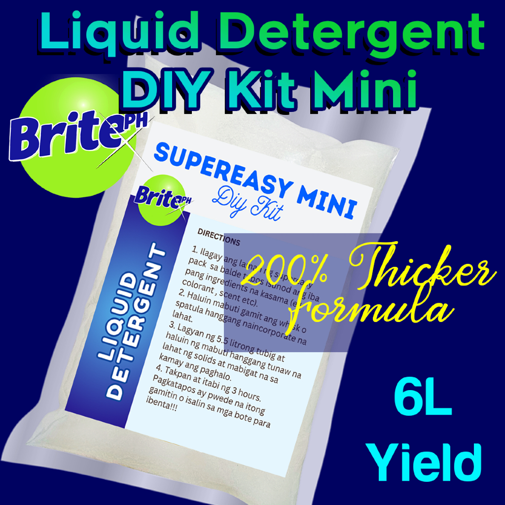 BritePH Liquid Detergent DIY Kit Mini (6L) - 200% Thicker formula vs ...