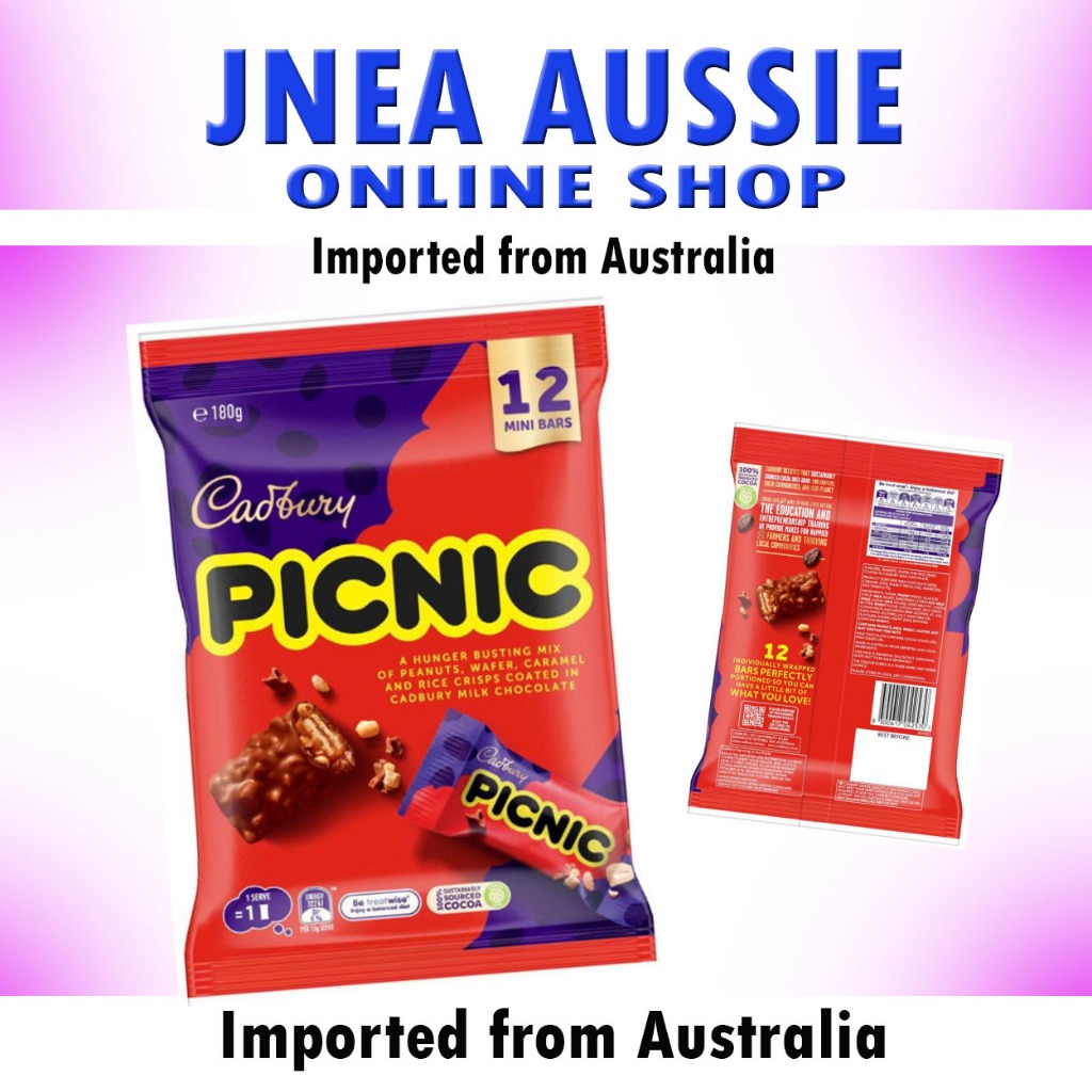 Cadbury Picnic Chocolate Sharepack 12 Pack 180g Imported from Australia ...